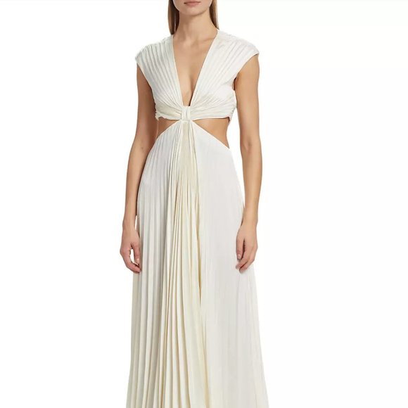 A.L.C. | Dresses | Alc Alejandra Pleated Cutout Gown In Whisper White ...